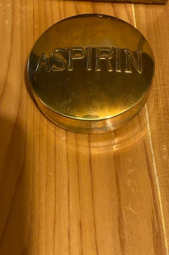 Vintage brass aspirin pill box | eBay