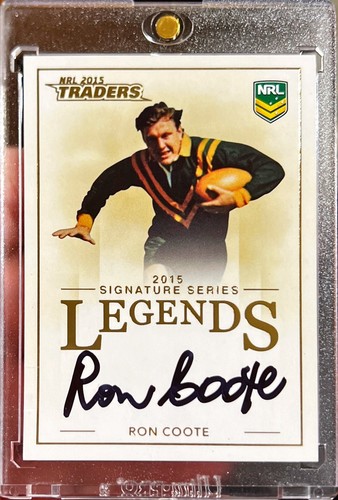 2015 NRL Traders Ron Coote Signature Series Legends Auto /208 Roosters ...