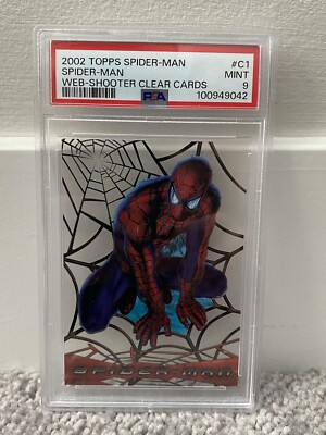 Spider-Man Web-Shooter Clear Cards - 2002 Topps Spider-Man #C1 - PSA 9 ...