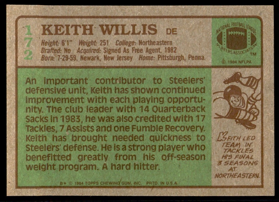 1984 Topps #172 Keith Willis | eBay
