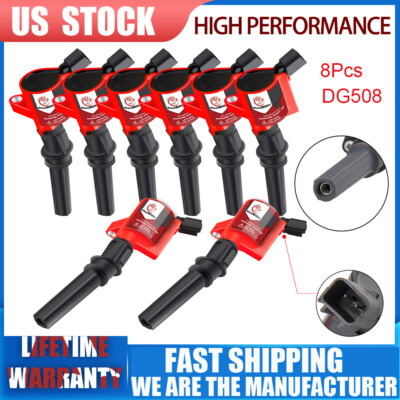 10 Pack Set Red Ignition Coil For Ford F150 F250 F350 F450 4.6L 5.4L V8 ...