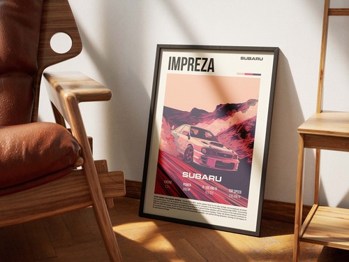 Subaru Impreza Vintage Poster – Retro Rally Car Wall Art Print | eBay