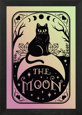 The Moon Cat Tarot Card Framed Wall Art Poster Canvas Print Picture | eBay