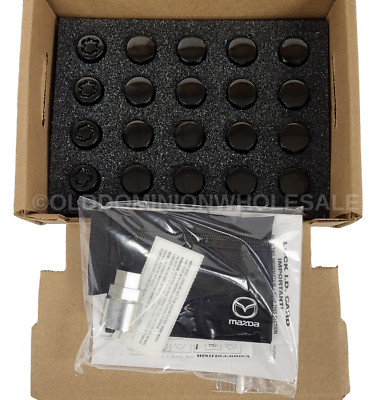 OEM Mazda Black Wheel Locks Key Adapter 16 Lug nuts 3 5 6 CX7 MX5 Rx7 ...