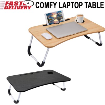 folding Laptop Table Adjustable Bed Table Desk Tray Breakfast Portable ...