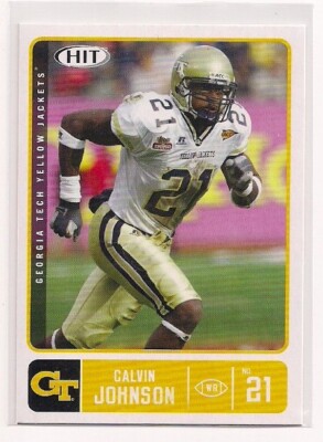 2007 CALVIN JOHNSON HIT #61 ROOKIE GEORGIA TECH YELLOWJACKETS DETROIT ...