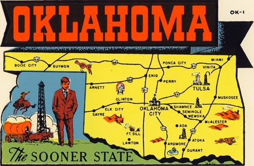 Vintage Travel Decal Replica Window Cling - Oklahoma | eBay