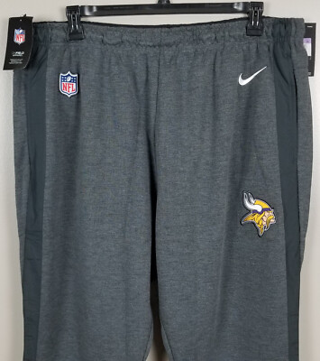 NIKE MINNESOTA VIKINGS NFL TEAM-ISSUED PANTS SWEATPANTS JOGGERS GREY ...