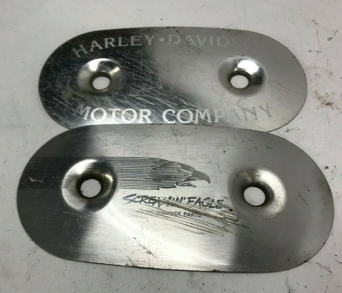 Lot of 2 Harley Air Intake Cover Plate Insert Scremin Eagle Stock Used ...