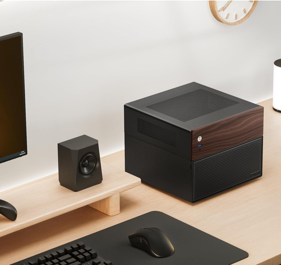 N4 Black NAS PC Case - Walnut Wood, 8-Bay, USB 3.2 Type-C, Micro ATX | eBay