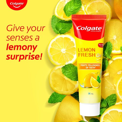 10 x 120g Colgate Lemon Fresh Gel Toothpaste, Fights Yellowness of ...