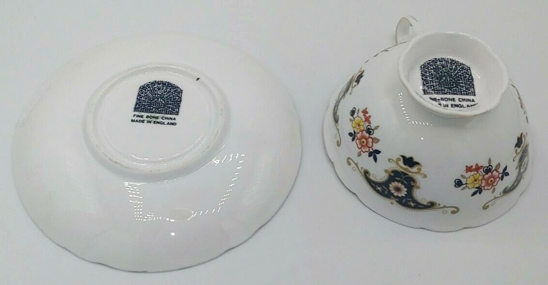 Royal Stafford Bone China Balmoral Tea Cup & Saucer Unique Inside Out ...