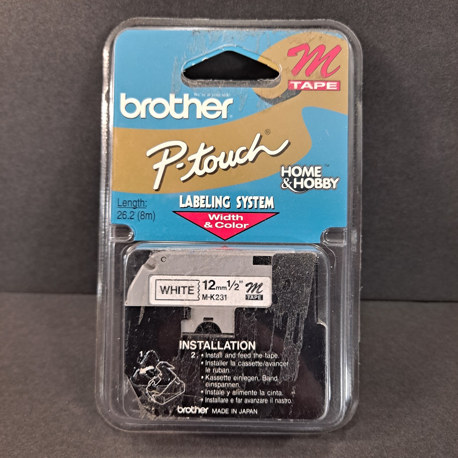 Brother P-Touch M-K231 12mm Tape 1/2" White Tape | eBay