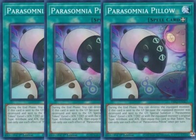 Yugioh - Parasomnia Pillow x 3 - 1st Edition LP - Free Holographic Card ...