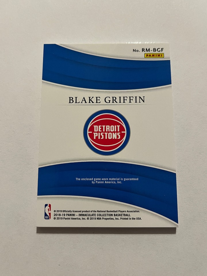 2018-19 Panini Immaculate Remarkable Patch Relic Blake Griffin 32/49 RM ...