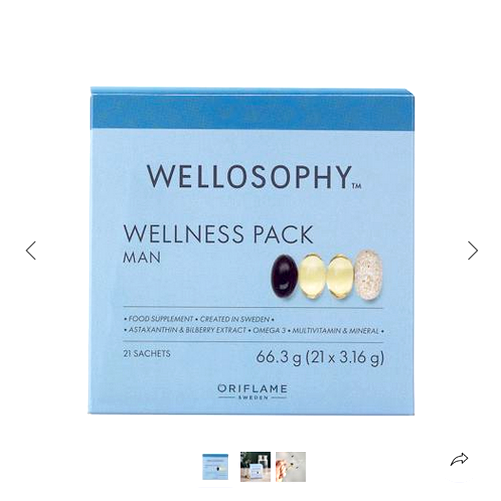 Wellness Pack Man 3 in 1 antioxidant+ omega3+ multivitamin Oriflame ...
