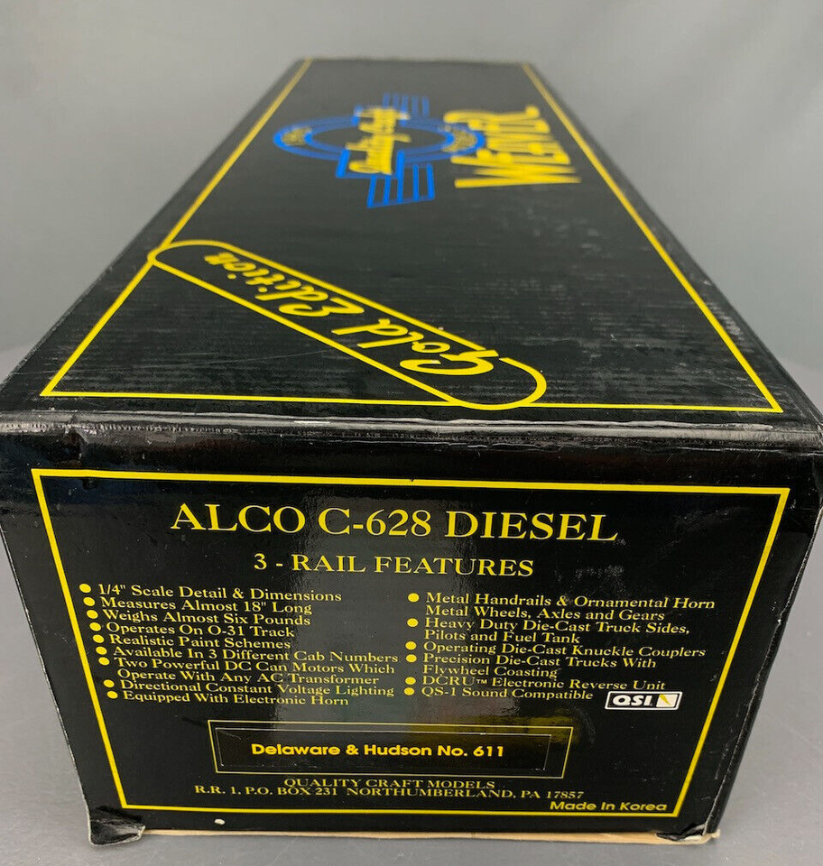 O Scale Quality Craft Gold Edition Alco C-628 Diesel Locomotive D&H ...