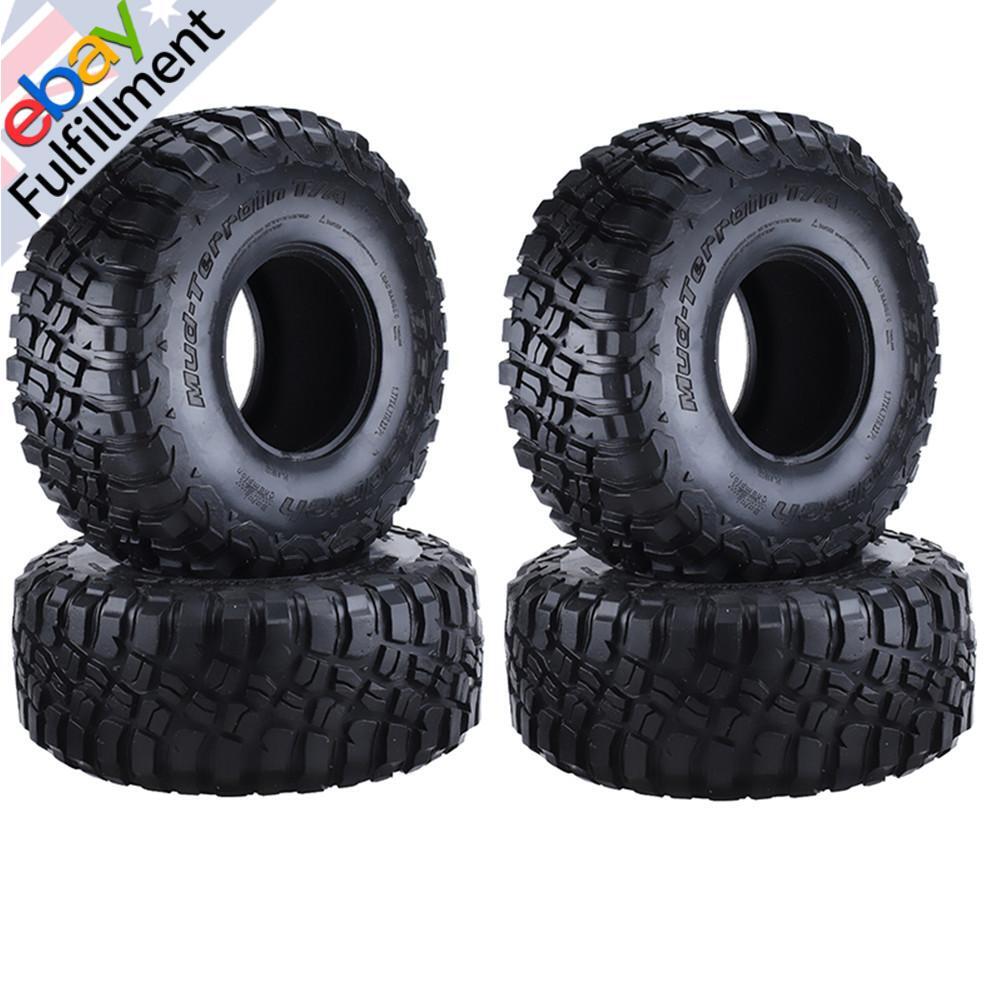 4Pcs 1.9in Rubber Wheel Tires Tyres Cover Set for Axial SCX10 1/10 RC ...