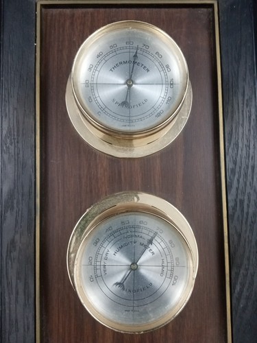 Vintage Springfield Instrument Co. Thermometer & Humidity Meter 7x12.5 ...