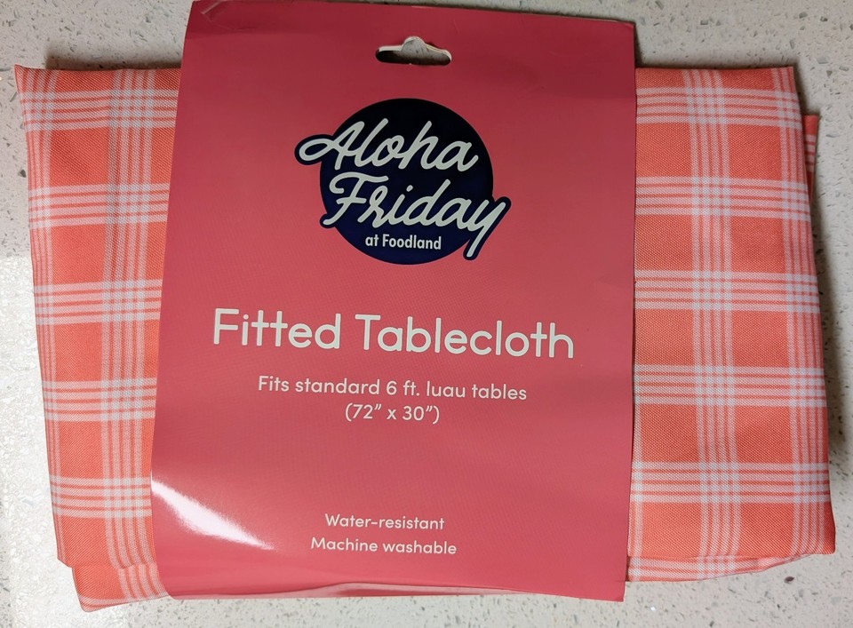 Foodland Hawaii Guava Pink Palaka Fitted Tablecloth -Aloha Friday | eBay