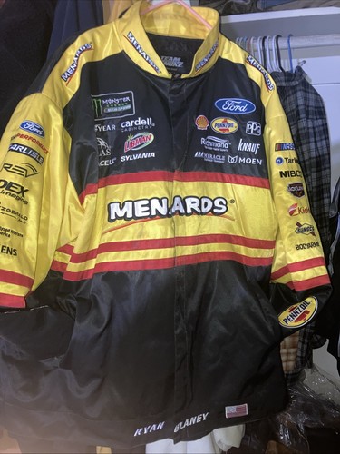 Ryan Blaney JH Design Black/Yellow Menards Snap Twill Uniform Jacket ...