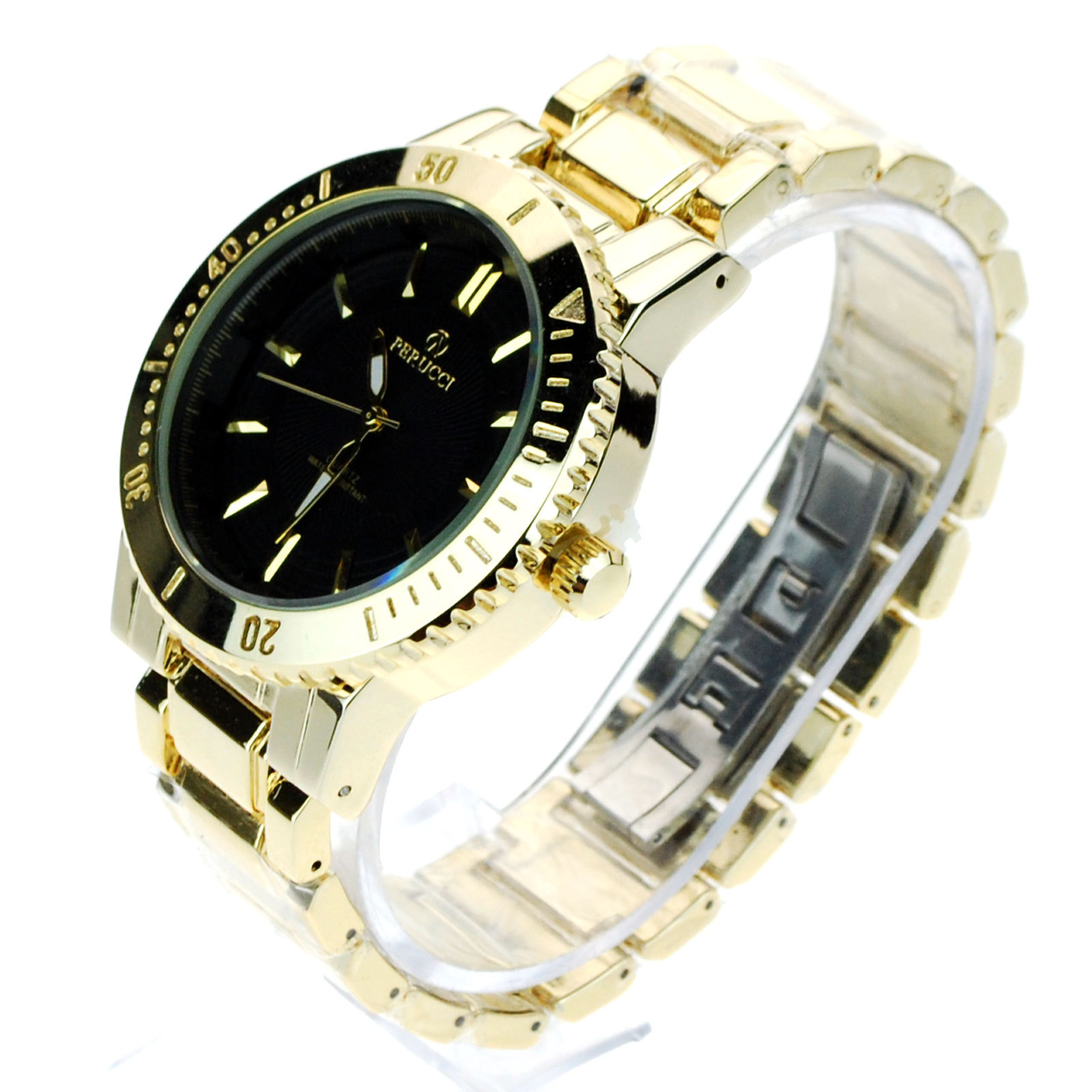 Mens Designer Fashion Luxury Plated Metal Dress Analog Round Wrist ...