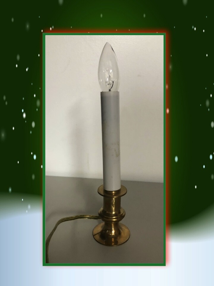 Vintage Colonial Design Brass Electric Window Candle Christmas Lamp ...