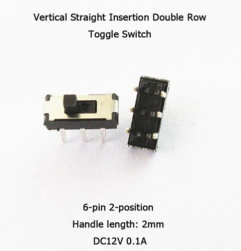 Vertical Straight Insertion Double Row Toggle Switch 6-pin 2-position ...