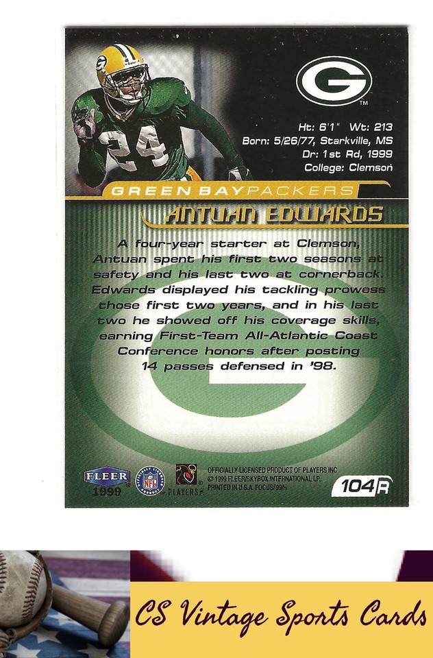 1999 Fleer Focus #104R Antuan Edwards | eBay