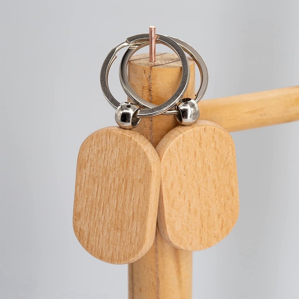 Blank Wooden Key Tag Key Diy Wood Keychains Key Wood Engraving Blanks ...