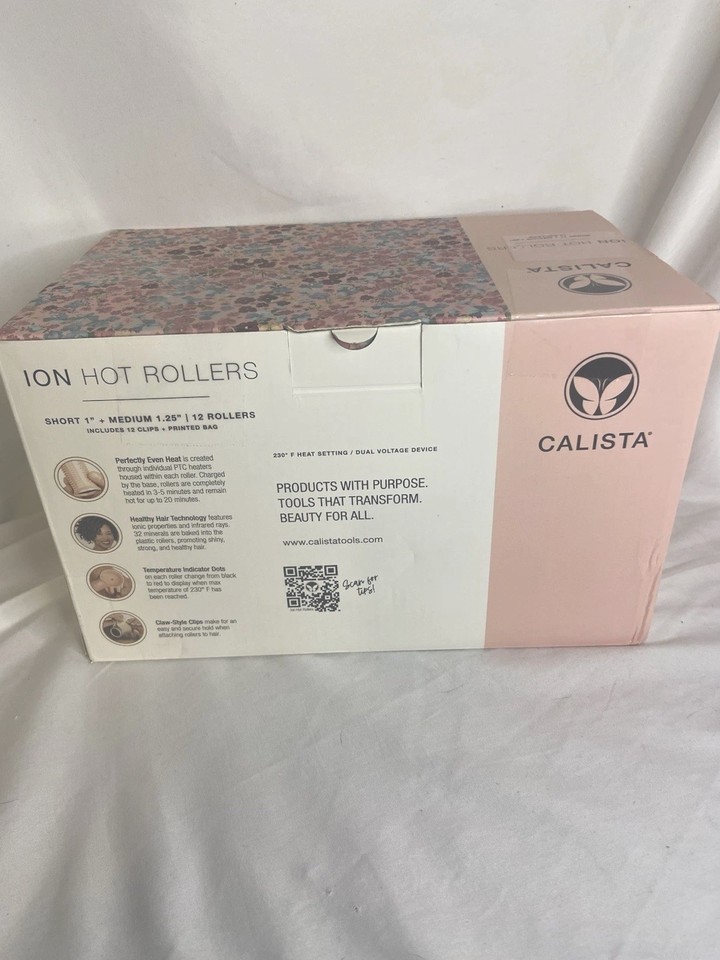 Calista Tools Ion Hot Rollers 12 - 1" Short 1.25" Medium Clips Stand ...
