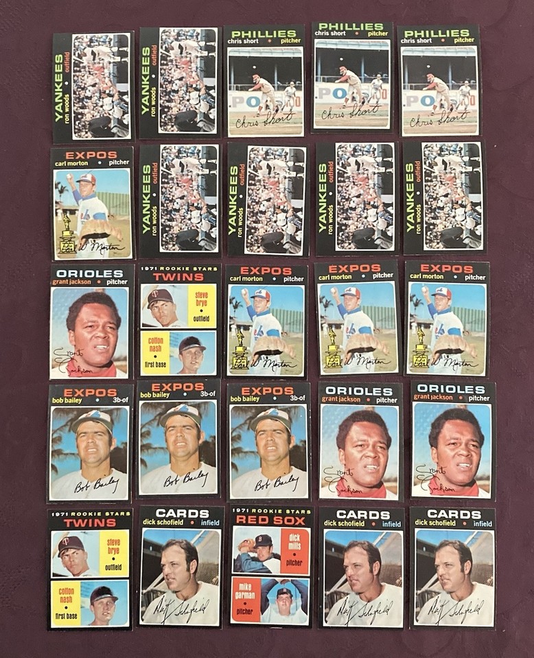 1971 Topps Baseball Lot of 105 High Grade EX-EMINT Stars Rookies Teams ...