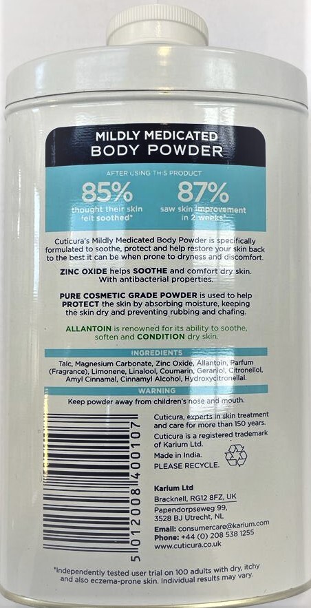 6 X Cuticura Mildly Medicated Talc Talcum Powder 250g - Skin Soothing ...