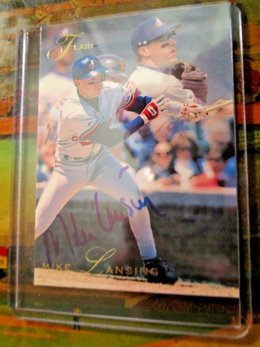 93 Flair Montreal Expos Baseball Card Mike Lansing Rookie signed ...