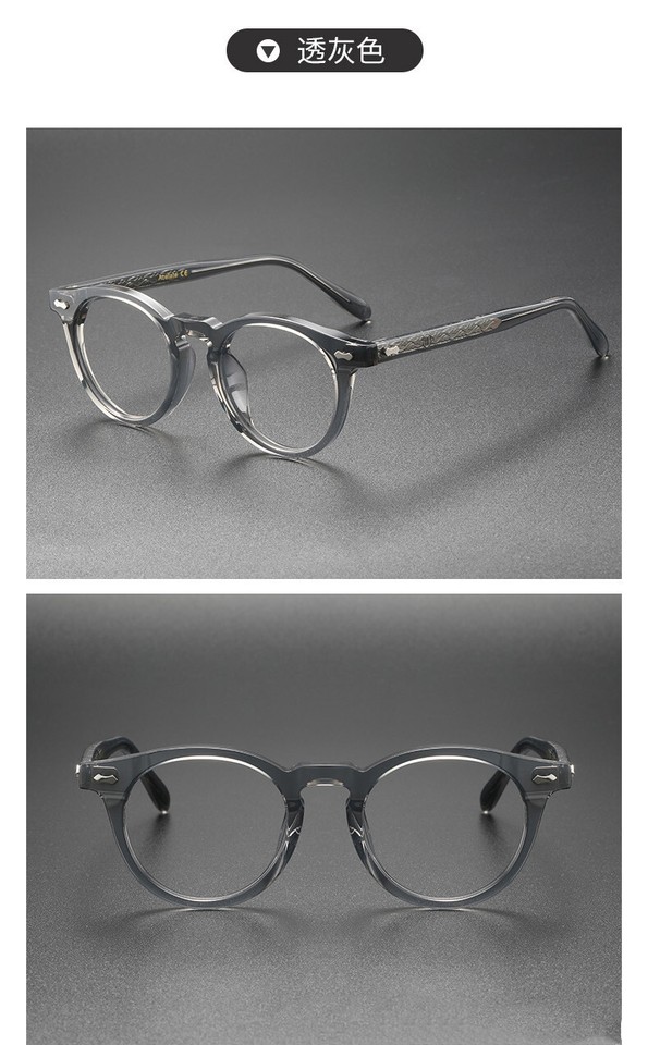 Japanese Handmade Retro Round Acetate Women Eyeglass Frames Men Full ...