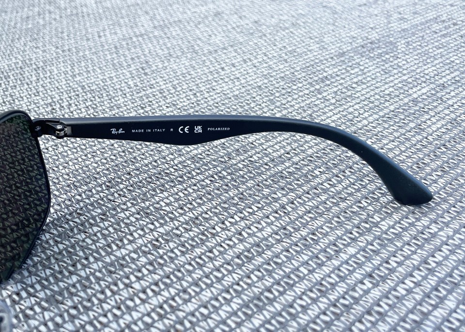 Ray-Ban RB3516 006 Polarized Navigator Rectangle Sunglasses Matte Black ...