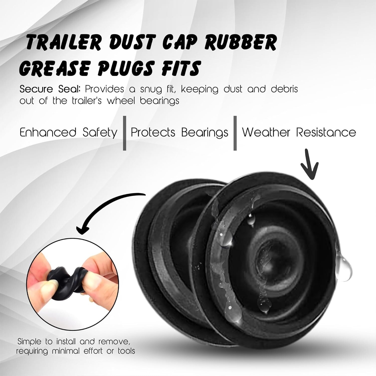 (20) Grease Plug Dust Cap Rubber Covers for Dexter EZ Lube Trailer ...