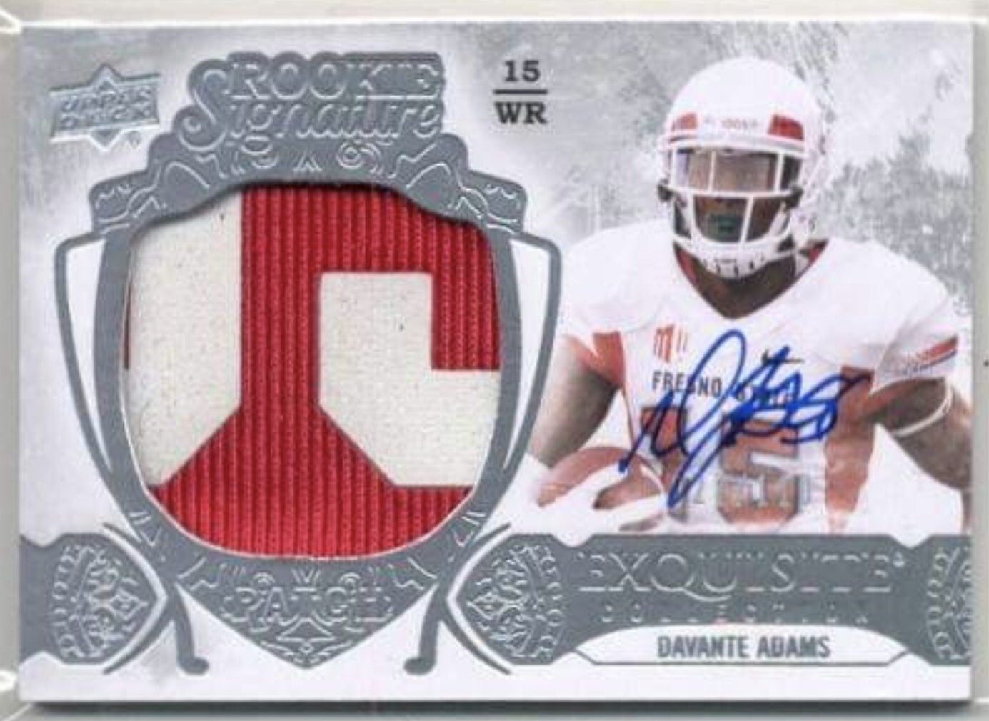 2014 Upper Deck Exquisite Davante Adams Rookie Patch Autograph Card ...