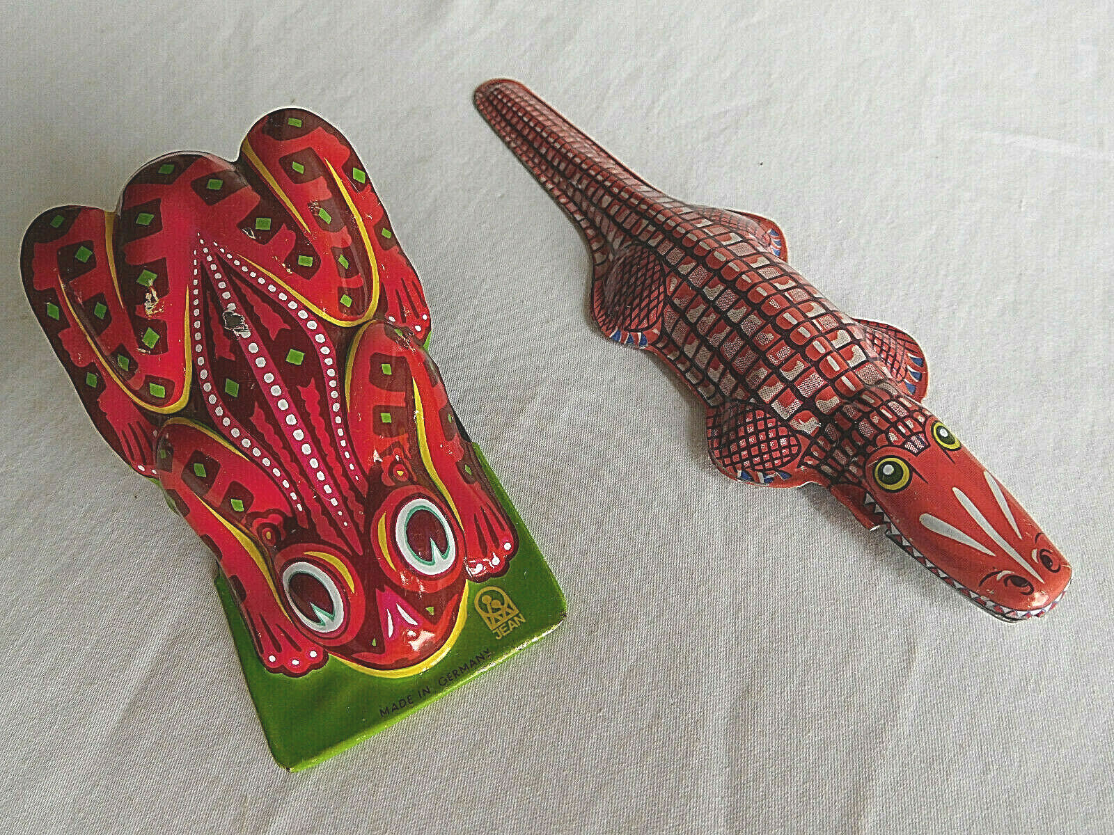 lot of 2 TIN CLICKERS German Germany Jean FROG Shakman Alligator very ...