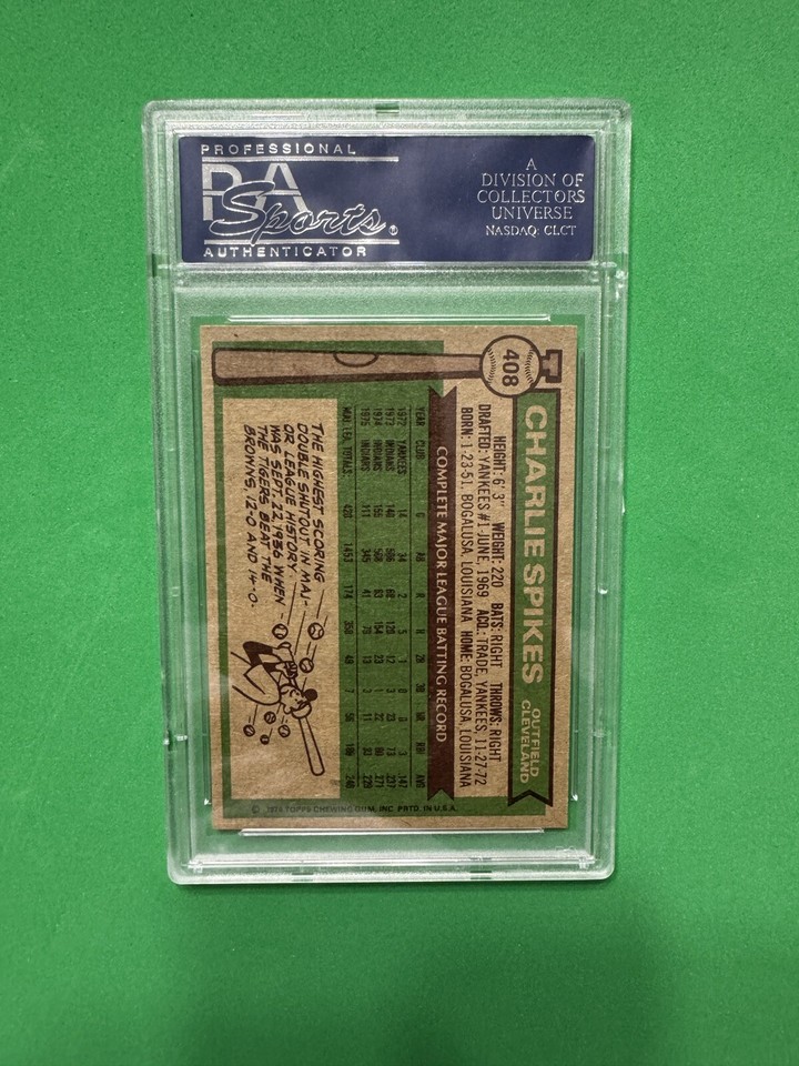 1976 Topps Baseball #408 Charlie Spikes PSA GM MT 10 | eBay