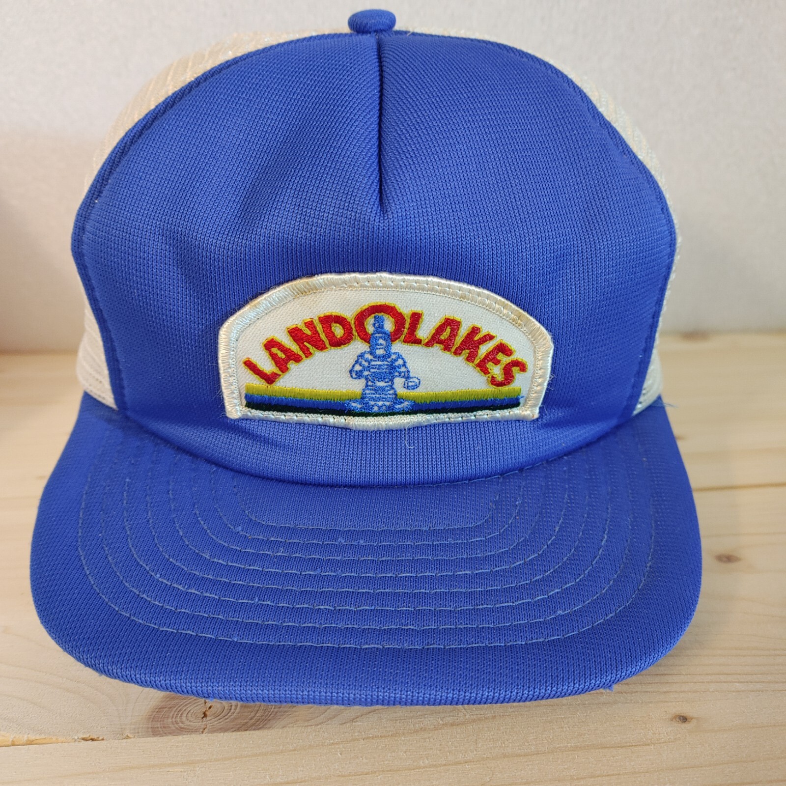 Baseball Cap Trucker Hat Vintage Land O' Lakes blue snapback mesh ...
