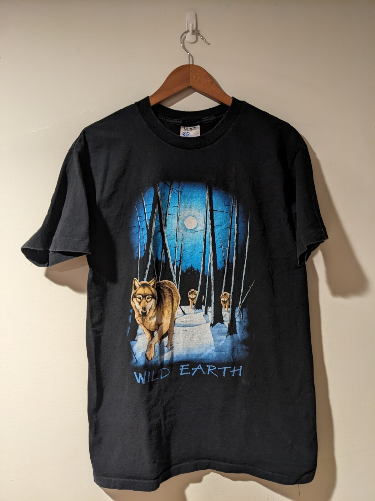 Vintage 90s Wolf Animal Nature Paw Print Habitat Blac… - Gem