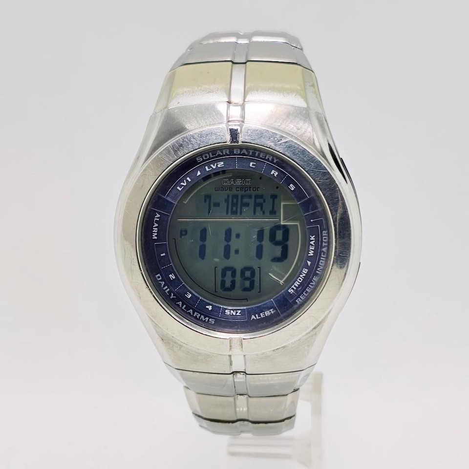 Casio Digital Solar Radio Wave Watch for Men, Alarm, WV-100J, Used | eBay