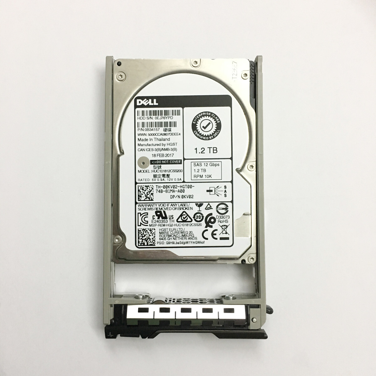 0KV02 DELL 00KV02 1.2TB 10K 12Gbps 2.5'' SAS HUC101812CSS200 HDD with ...