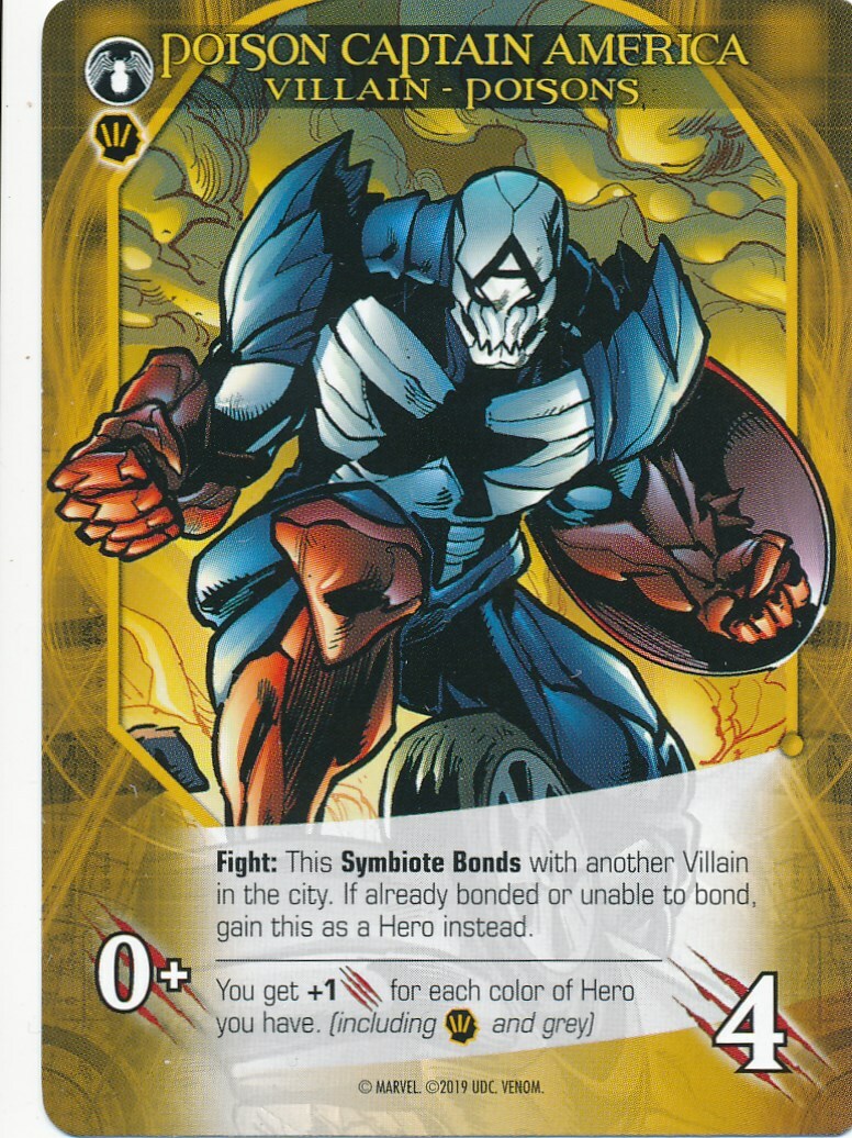 POISON CAPTAIN AMERICA Upper Deck Marvel Legendary VENOM VILLAIN ...