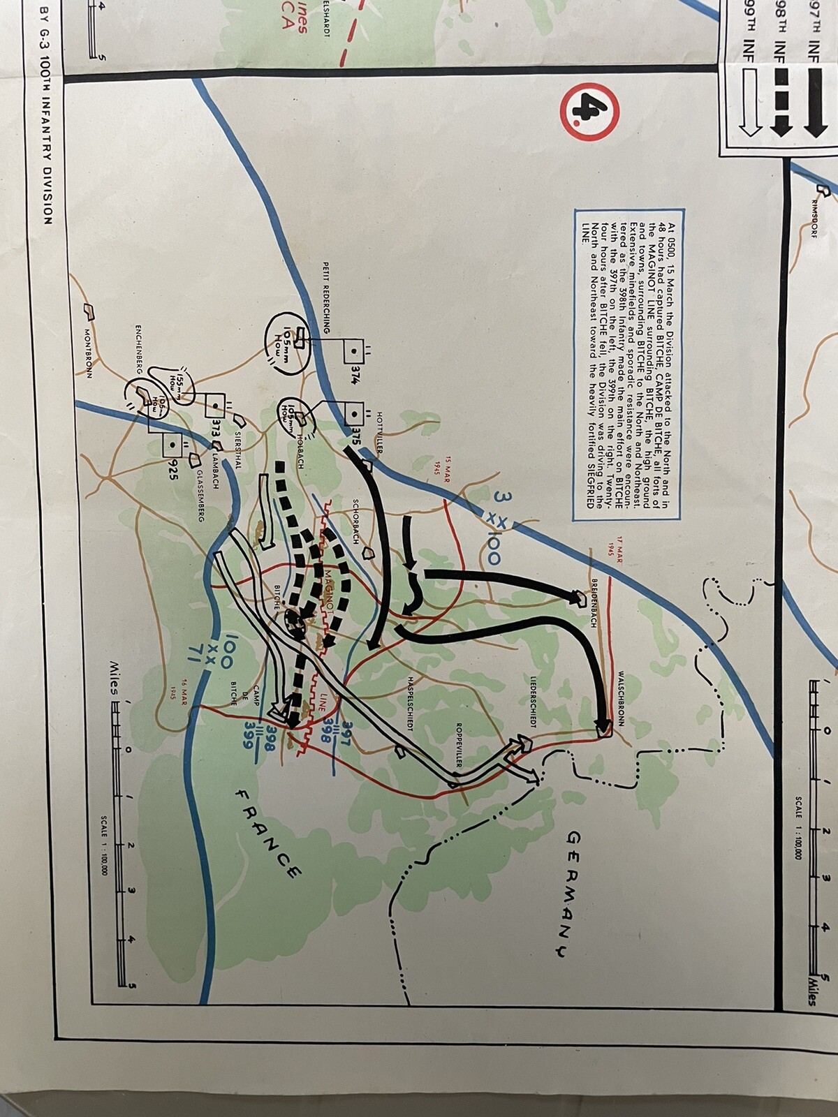 WWll Map Of The Battle Of Bitche | eBay