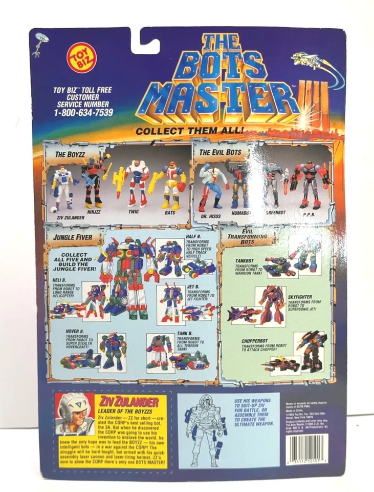 The Bots Master Ziv Zulander ZZ Leader Of The Boyzzs Gun Helmet Toybiz ...