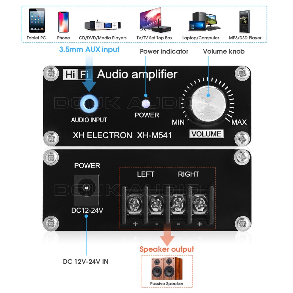HiFi TPA3116 Digital Stereo Amplifier Mini Desktop Home Audio Power Amp ...