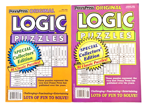 NEW Lot of 2 Penny Press Dell Logic Problems Puzzles Special Collectors ...