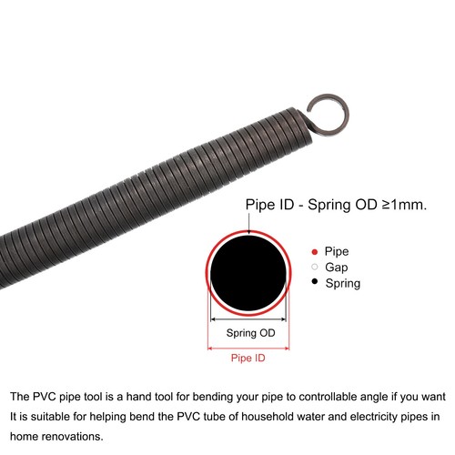 Spring Tube Bender Steel 1000mm/39.37 Inch Long for 25mm 0.98 Inch PVC ...